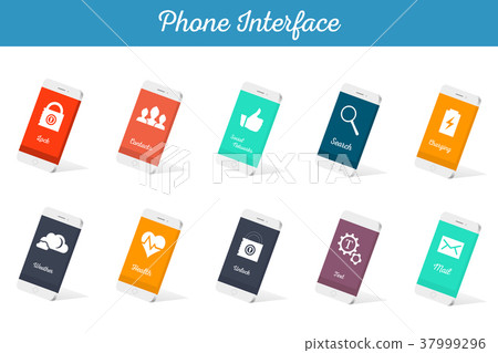Set of Vector Models Interface Smartphone - Stock Illustration ...