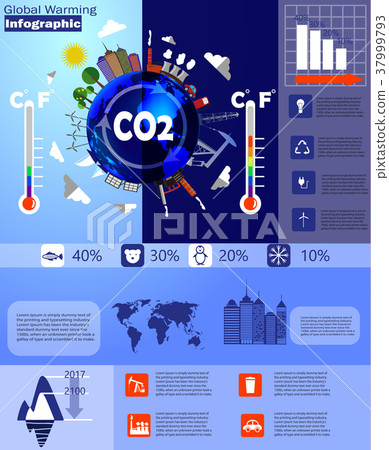 Global warming infographic vector - Stock Illustration [37999793] - PIXTA
