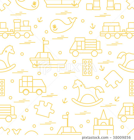 seamless pattern kids toys objects - Stock Illustration [38009856] - PIXTA