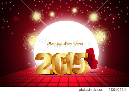 Happy New Year 2015 celebration concept - Stock Illustration [38010314 ...