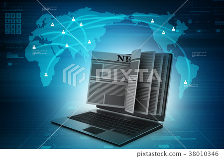 News through a laptop screen concept for online - Stock Illustration ...