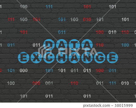 Data concept: Data Exchange on wall background - Stock Illustration ...