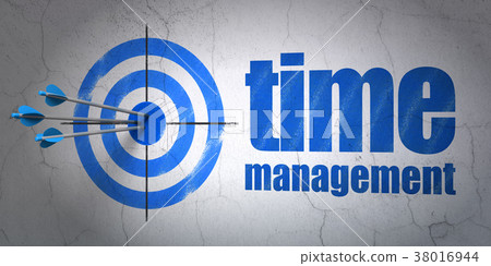 Time concept: target and Time Management on wall - Stock Illustration ...