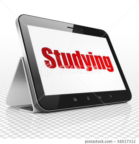 Studying concept: Tablet Computer with Studying on - Stock Illustration ...