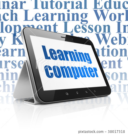 Education concept: Tablet Computer with Learning - Stock Illustration ...