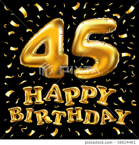 vector Golden 45 Forty five metallic balloon - Stock Illustration ...
