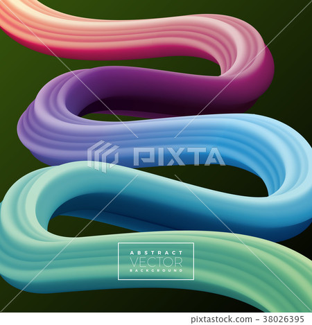 Abstract 3D Colorful Curve Line Background. Vector - Stock Illustration ...