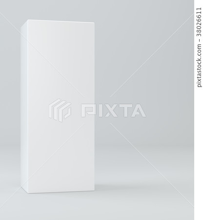 White realistic rectangle box package mockup with - Stock Illustration ...