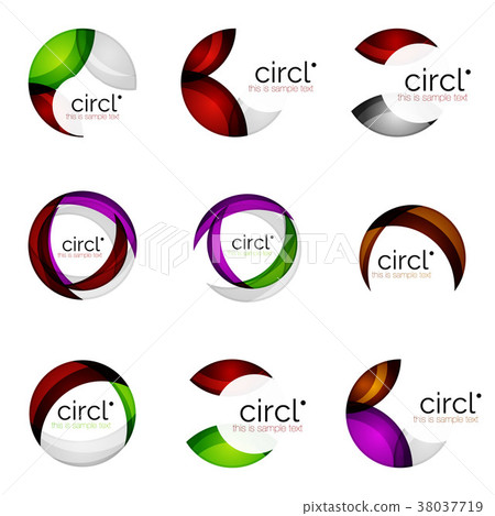 Circle logo collection. Transparent overlapping - Stock Illustration ...