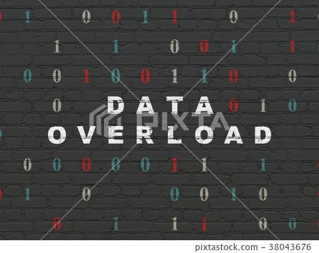 Data concept: Data Overload on wall background - Stock Illustration ...