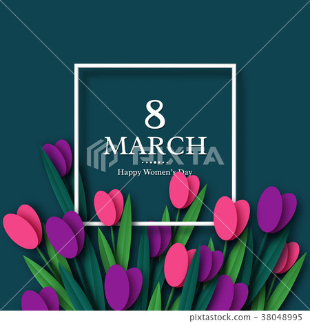 March 8 greeting card. - Stock Illustration [38048995] - PIXTA