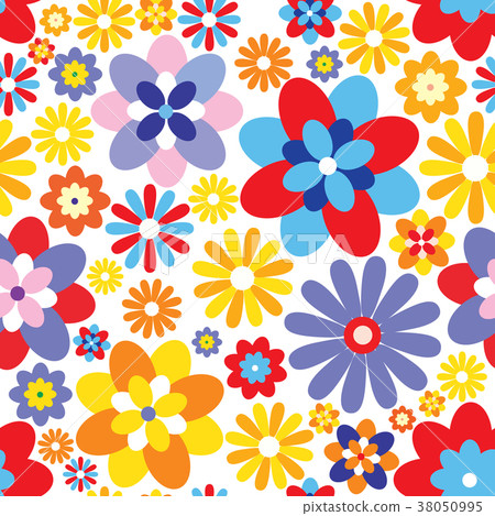 Floral tiled pattern Flower ornamental background - Stock Illustration ...