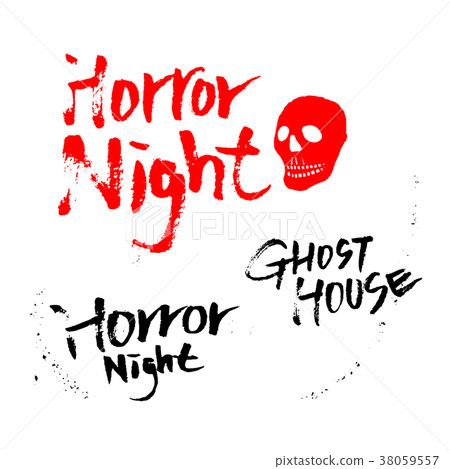 Horror Night,A Ghost House Calligraphy - Stock Illustration [38059557 ...
