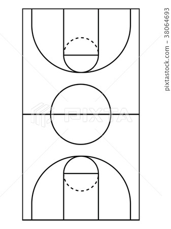 Vertical basketball court line vector - Stock Illustration [38064693 ...