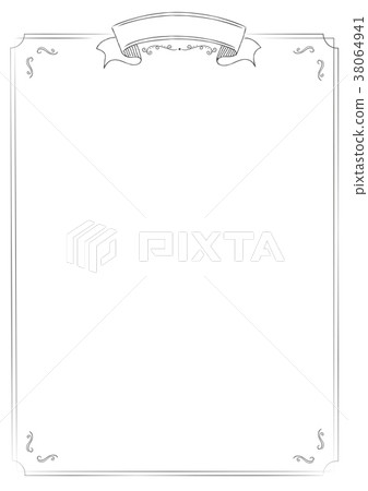 Classic border and ribbon on white background - Stock Illustration ...