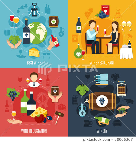 Wine Flat 2x2 Icons Set - Stock Illustration [38066367] - PIXTA