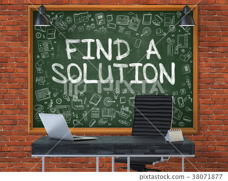 Chalkboard on the Office with Find a Solution - Stock Illustration ...