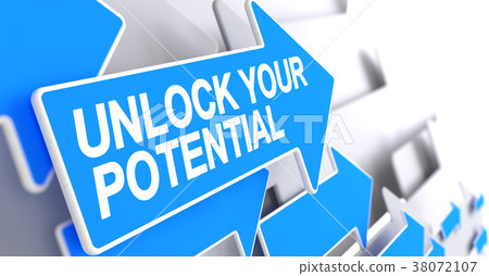 Unlock Your Potential - Text on the Blue Cursor - Stock Illustration ...