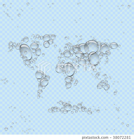 water bubbles world map transparent - Stock Illustration [38072281] - PIXTA