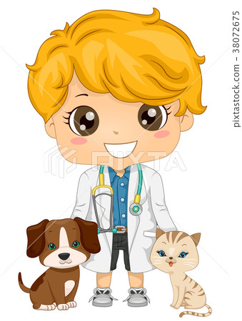 Kid Boy Little Veterinarian - Stock Illustration [38072675] - PIXTA