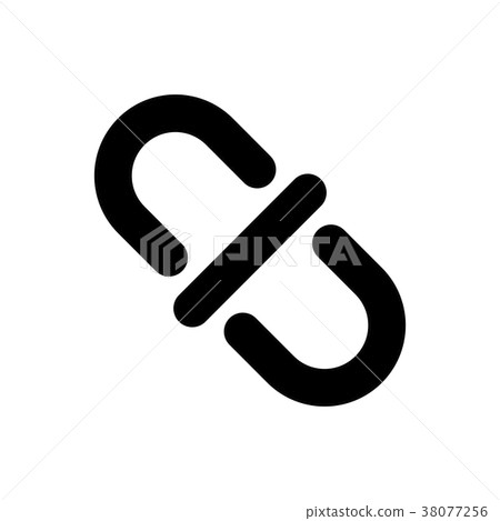 Unlink icon. Unlock chain symbol isolated on white - Stock Illustration ...