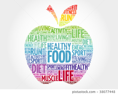 Healthy Food apple word cloud - Stock Illustration [38077448] - PIXTA