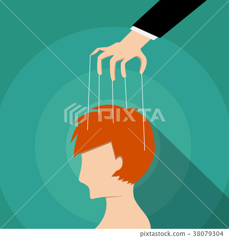 Businessman control man's mind, vector design - Stock Illustration ...