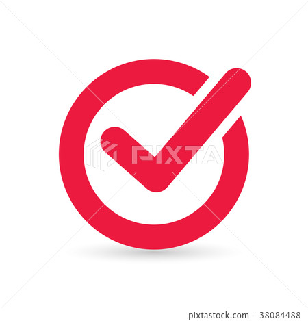 Red round checkbox icon - Stock Illustration [38084488] - PIXTA