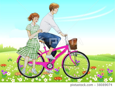 Bicycle two people - Stock Illustration [38089074] - PIXTA