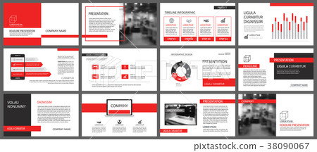 Red presentation templates for slide background. - Stock Illustration ...