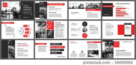 Red presentation templates for slide background. - Stock Illustration ...