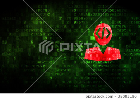 Database concept: Programmer on digital background - Stock Illustration ...