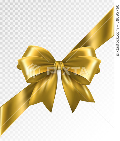 Golden corner ribbon with Bow - Vector design-插圖素材 [38095760] - PIXTA圖庫
