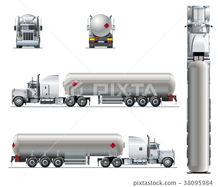 Vector realistic tanker truck template isolated on - Stock Illustration ...