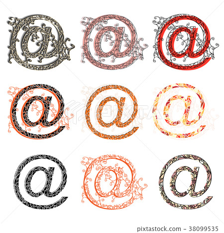 Various combination sign figures @ (at). - Stock Illustration [38099535 ...