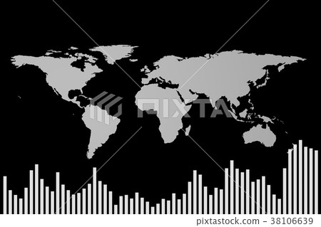 World map and bar chart - Stock Illustration [38106639] - PIXTA
