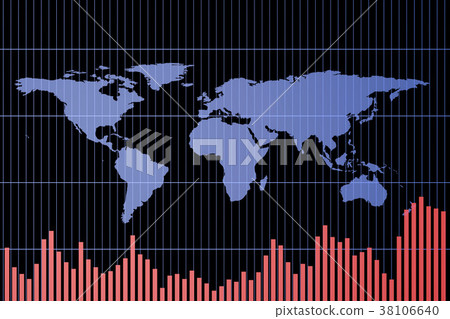 World map and bar chart - Stock Illustration [38106640] - PIXTA