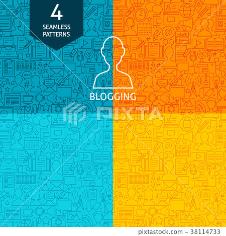Line Blogging Patterns - Stock Illustration [38114733] - PIXTA