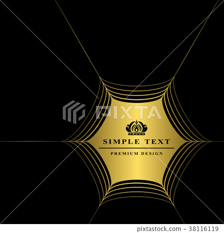 Gold Monogram template. Web frame line art logo - Stock Illustration ...