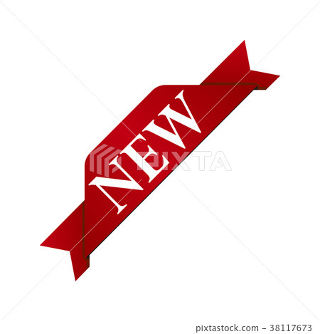 New icon (corner ribbon) / red red - Stock Illustration [38117673] - PIXTA