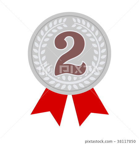Ranking Medal Icon Set (2nd / Silver / Silver) - Stock Illustration ...