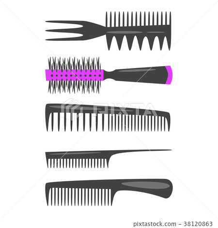 set of hairdressers tool - comb - Stock Illustration [38120863] - PIXTA