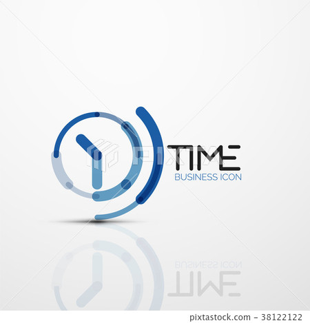 Vector abstract logo idea, time concept or clock - Stock Illustration ...