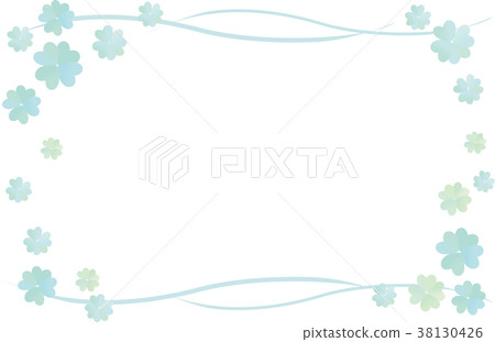 Four leaf clover frame watermark blue - Stock Illustration [38130426 ...