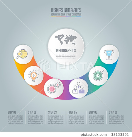 infographic design business concept with 6 options - Stock Illustration ...