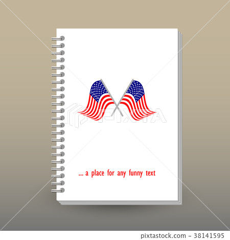 vector cover of diary or notebook american flags - Stock Illustration ...