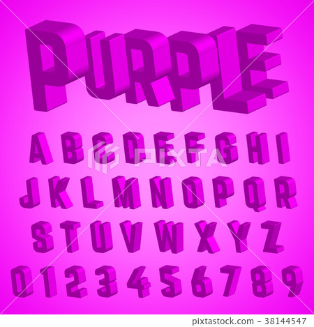 Alphabet font purple design - Stock Illustration [38144547] - PIXTA
