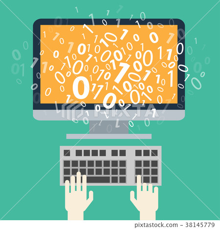 User programming coding binary code. Icon for web - Stock Illustration ...