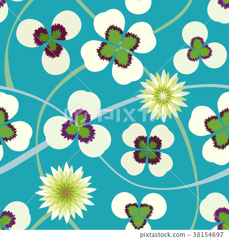 Clover tint pattern _ blue - Stock Illustration [38154697] - PIXTA