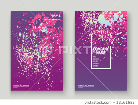 paint splatter artistic cover design. Fluid violet - Stock Illustration ...